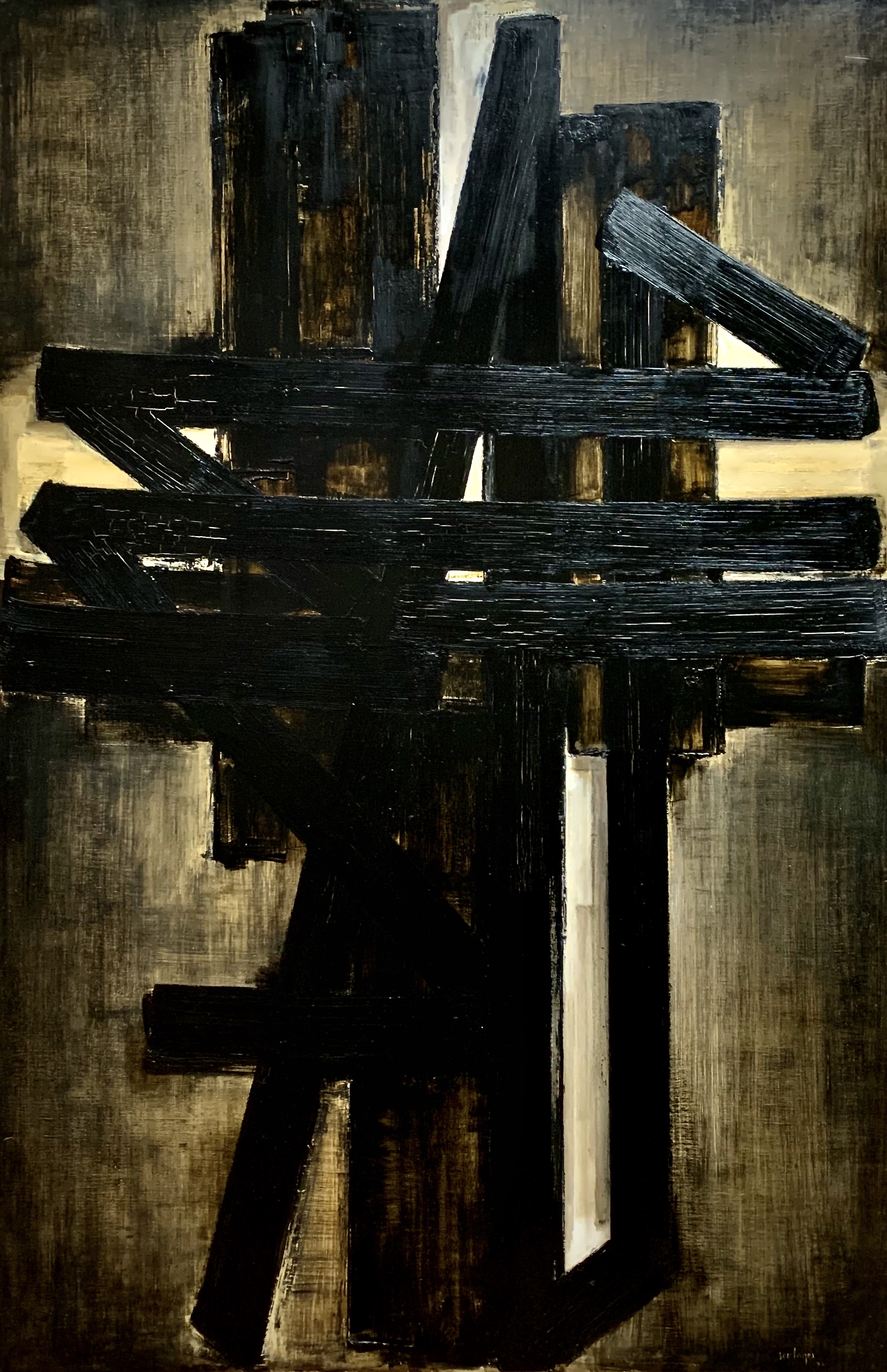 Peinture 195 x 130 cm, mai 1953 Pierre Soulages – Lumières des étoiles