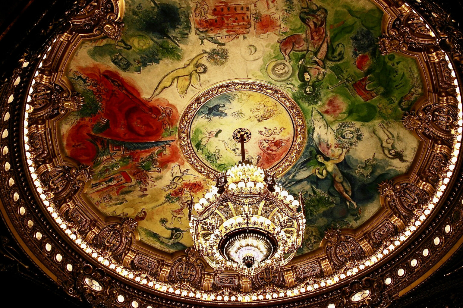 Plafond de l’opéra Garnier -1964 Chagall – Lumières des étoiles
