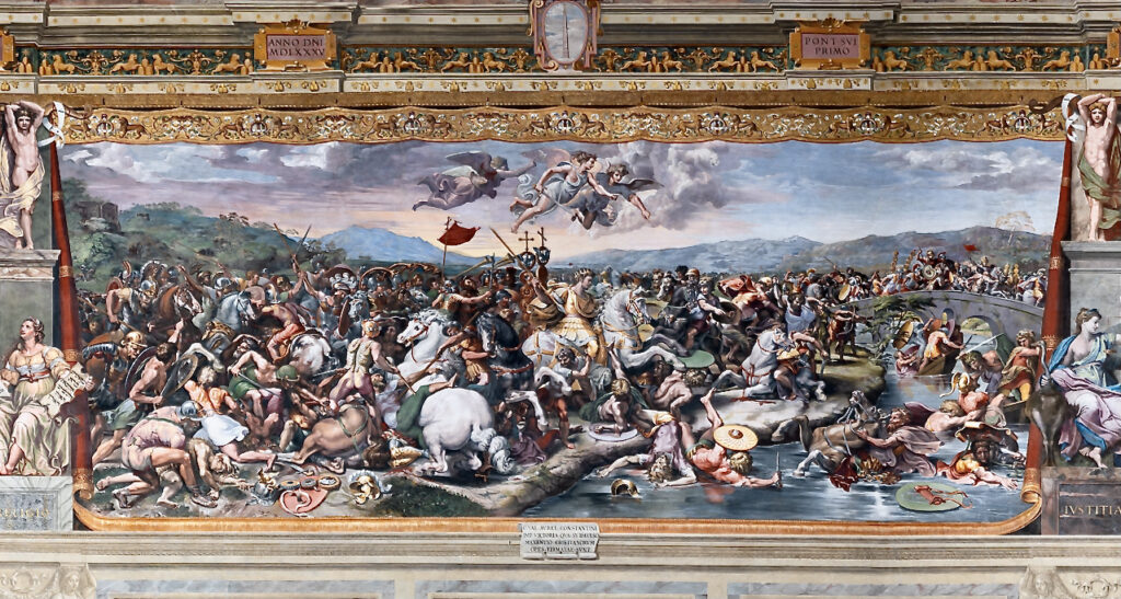 la bataille du pont de Milvius -1520 -Giulio Romano – Lumières des étoiles