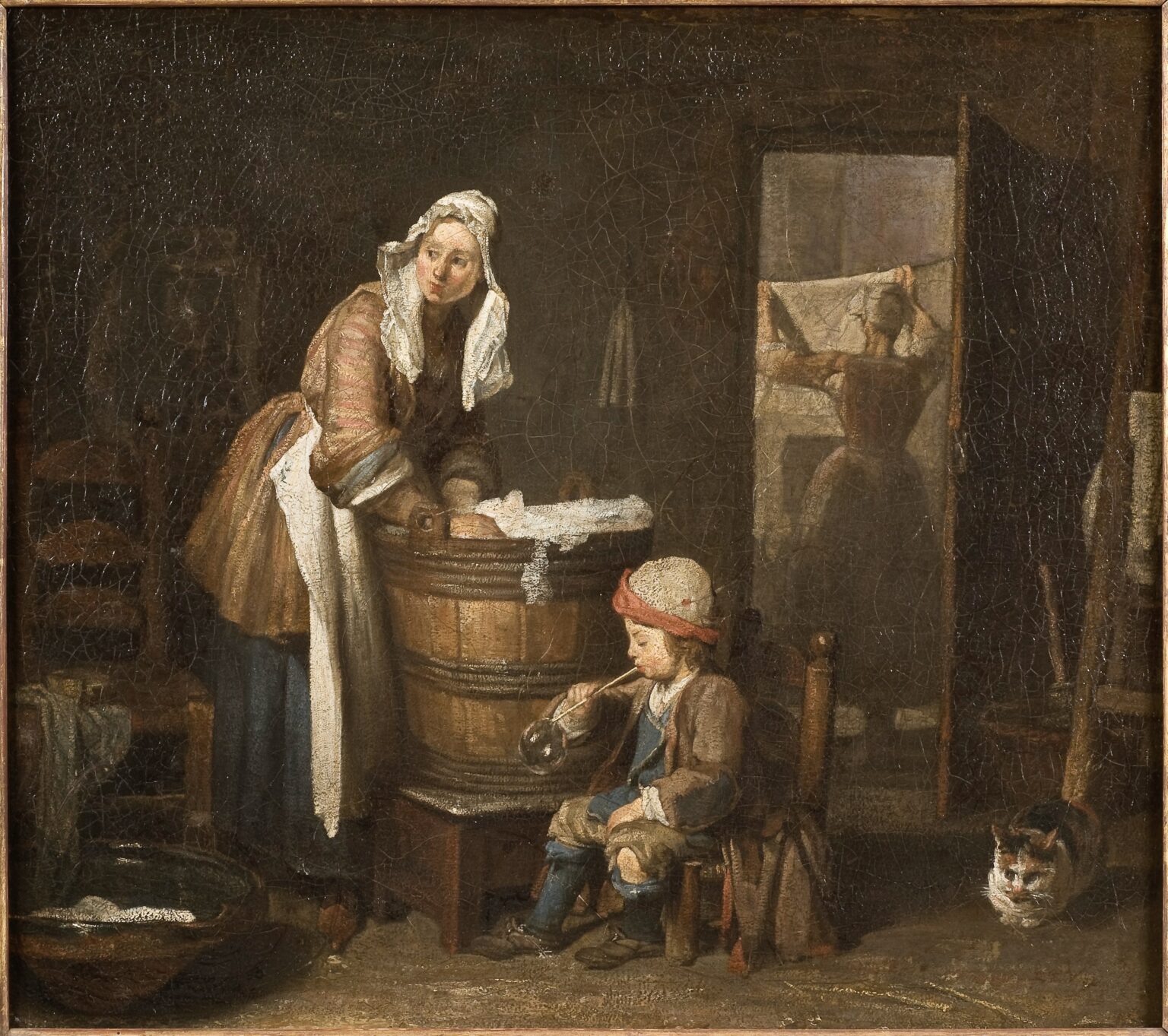 le tableau : La Blanchisseuse – 1733 J.S. Chardin – Lumières des étoiles