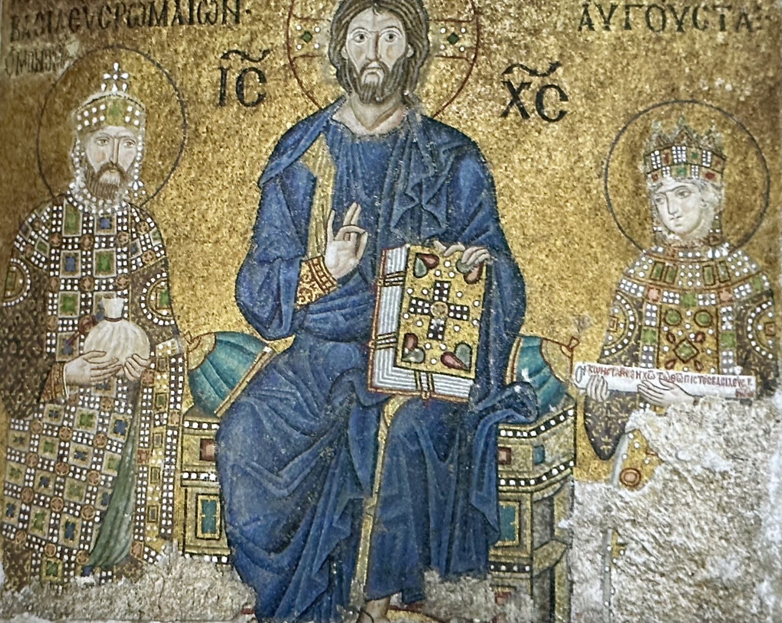 Le Christ entre Constantin IX et Zoé – 1028-1034 et 1042-1055 Mosaïque ...