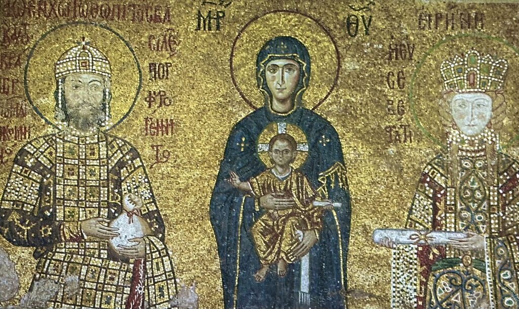 Vierge à l’Enfant entre l’empereur Jean II Comnène et l’impératrice ...