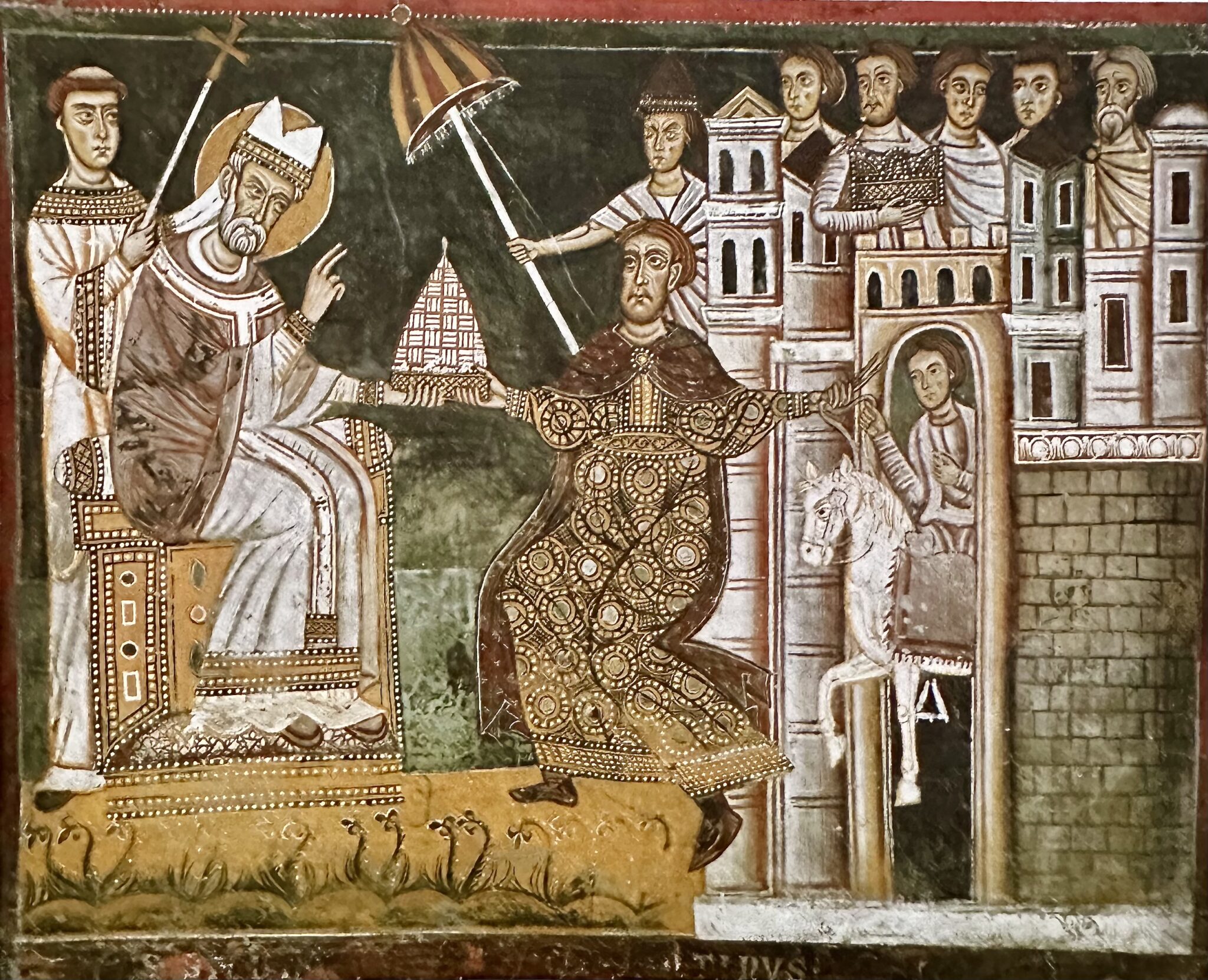 la fresque : Constantin présentant son diadème à saint Sylvestre – 1246 ...